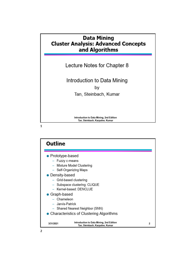 Chap8 Advanced Cluster Analysis | PDF | Cluster Analysis | Eigenvalues And Eigenvectors