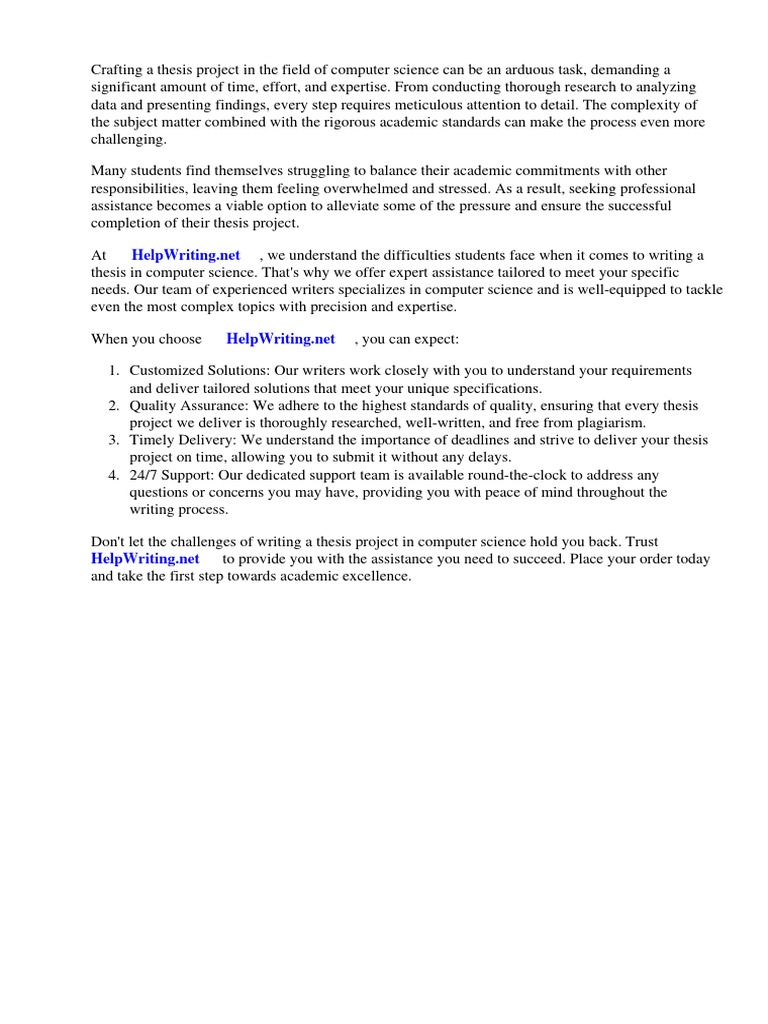 Thesis Project Sample For Computer Science | PDF | Thesis | Engineering