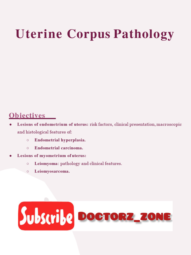 Uterine Corpus Pathology | Download Free PDF | Neoplasms | Cancer