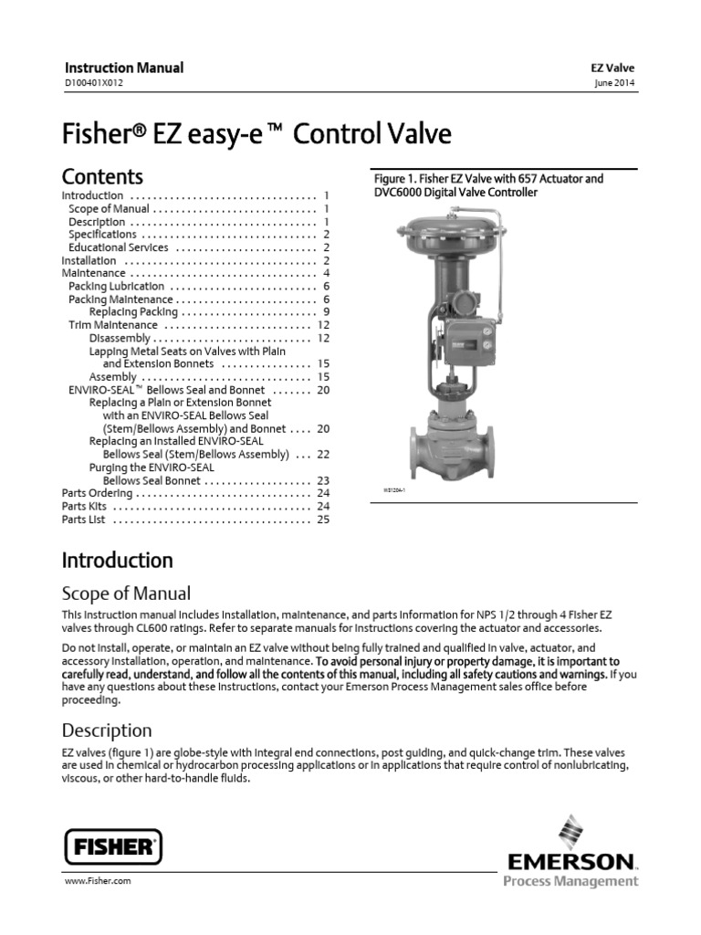 VANNE Fisher Type EZ | PDF | Valve | Pipe (Fluid Conveyance)