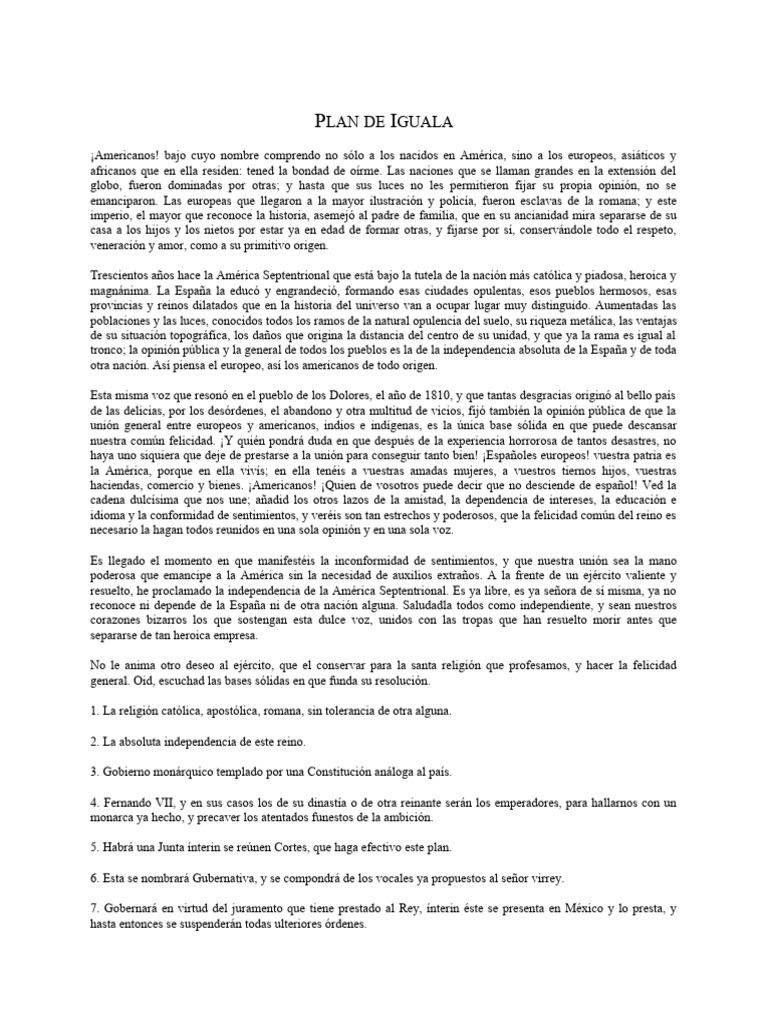Plan de Iguala | PDF | España | Américas