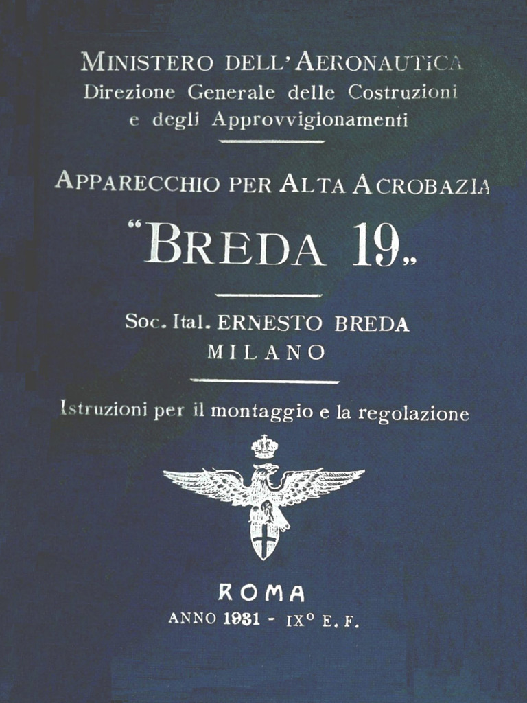 Breda 19 Alta Acrobazia 1931 MI | PDF