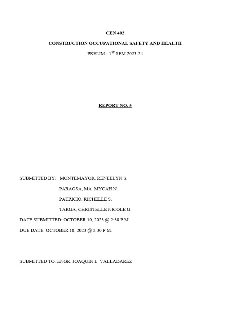 Construction Occupational Health and Safety Policy | PDF | Business