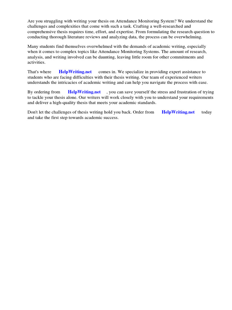Sample Thesis of Attendance Monitoring System | Download Free PDF | Databases | World Wide Web