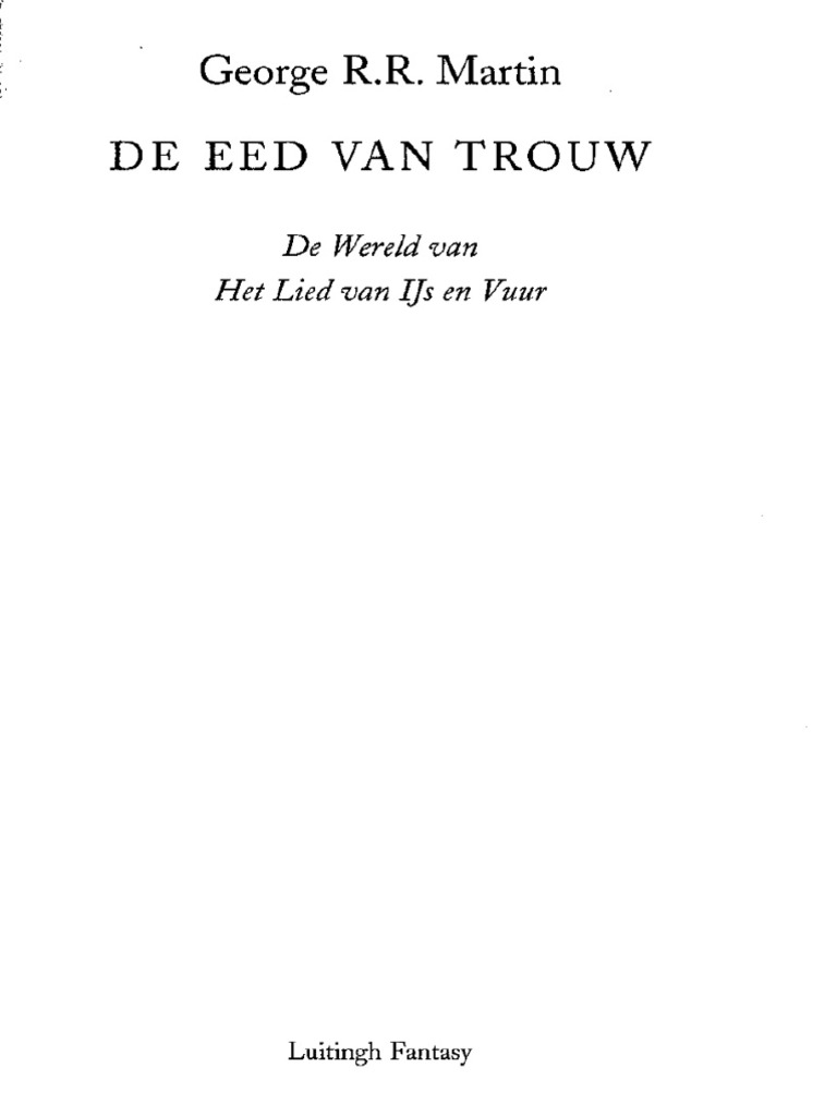 Wereld Van Het Lied Van Ijs en Vuur de Eed Van Trouw | PDF