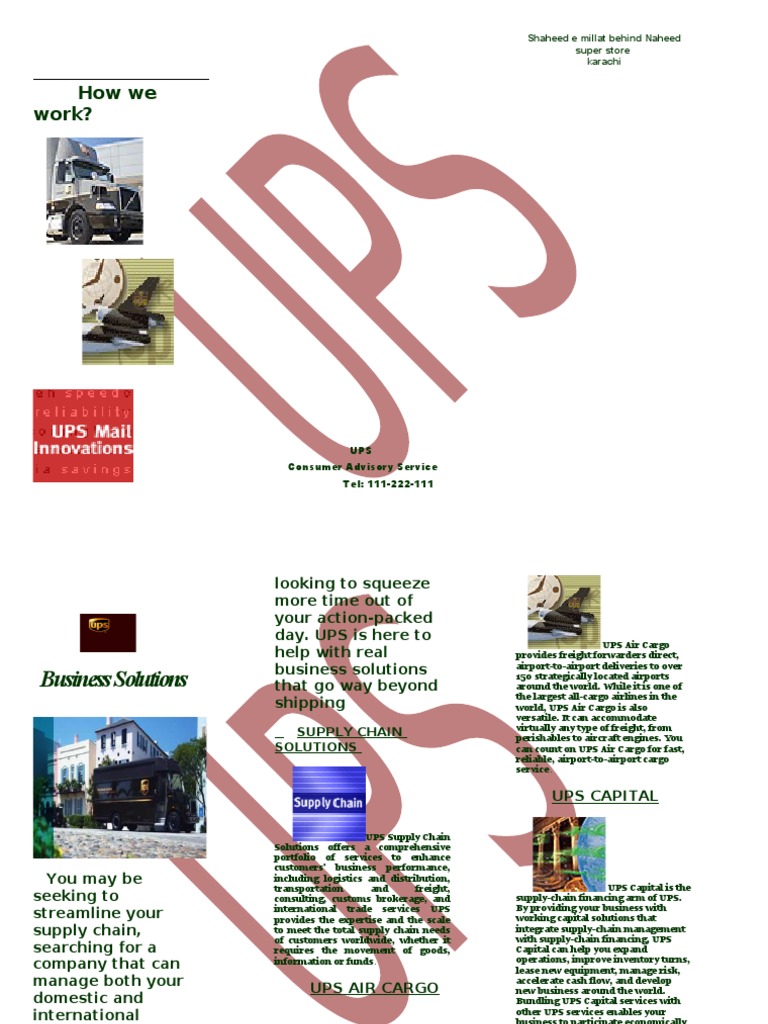 Brochure | PDF | United Parcel Service | Cargo