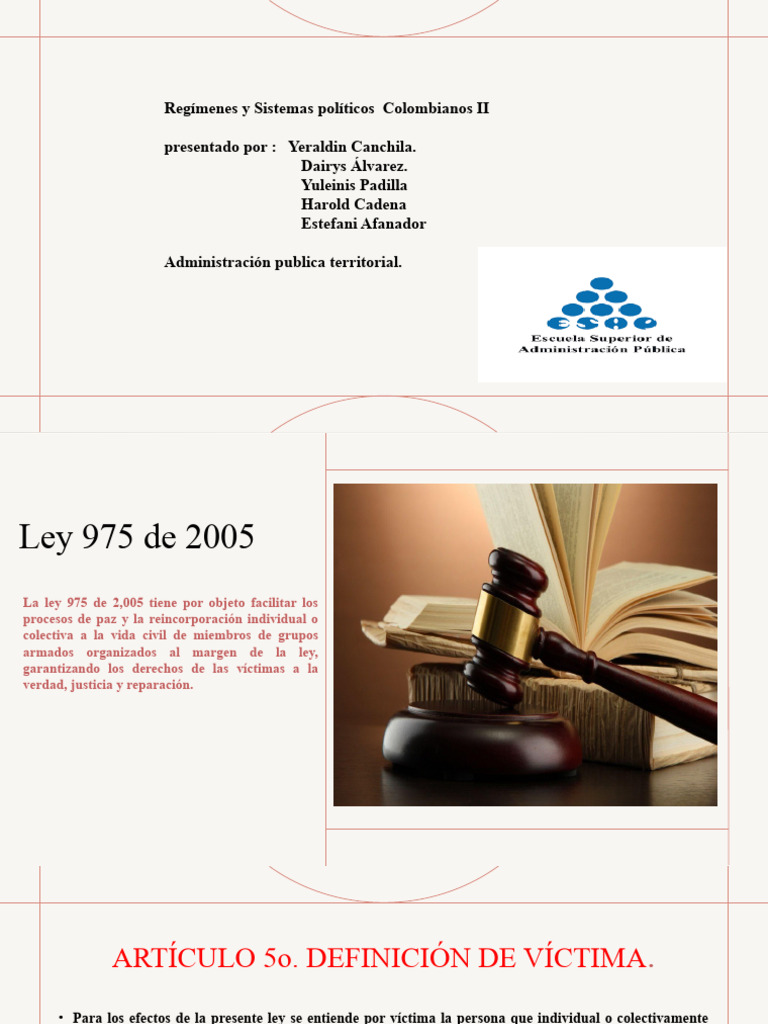 Ley 975 2005 - 094601 | PDF | Debido al proceso | Derechos humanos