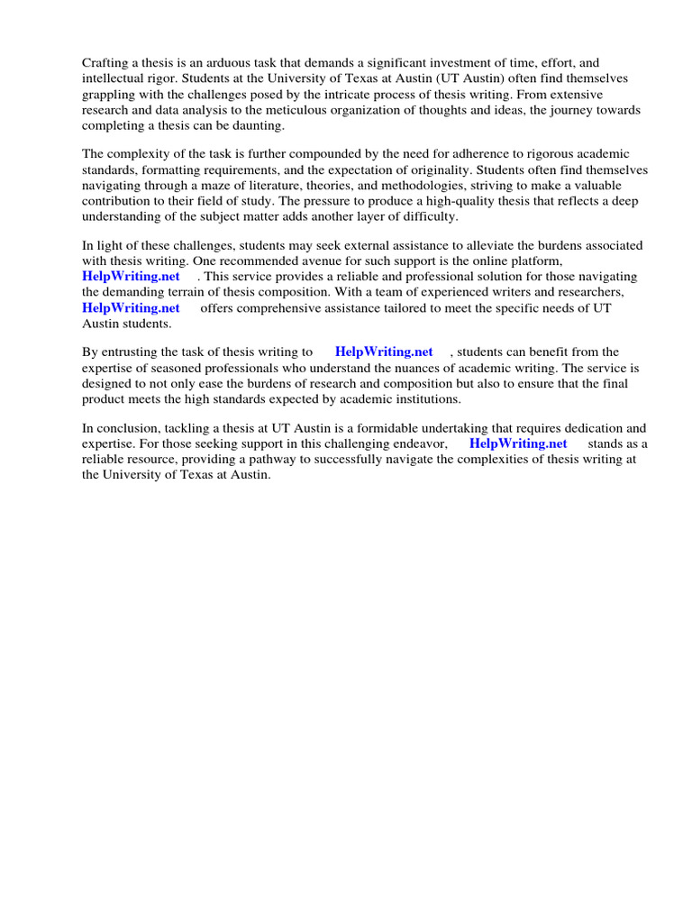 Thesis Ut Austin | PDF | Essays | Thesis
