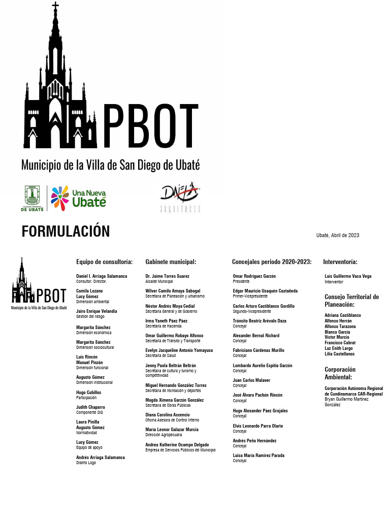 FORMULACIÓN RESUMEN PBOT UBATÉ | PDF | Transporte | Transporte ...