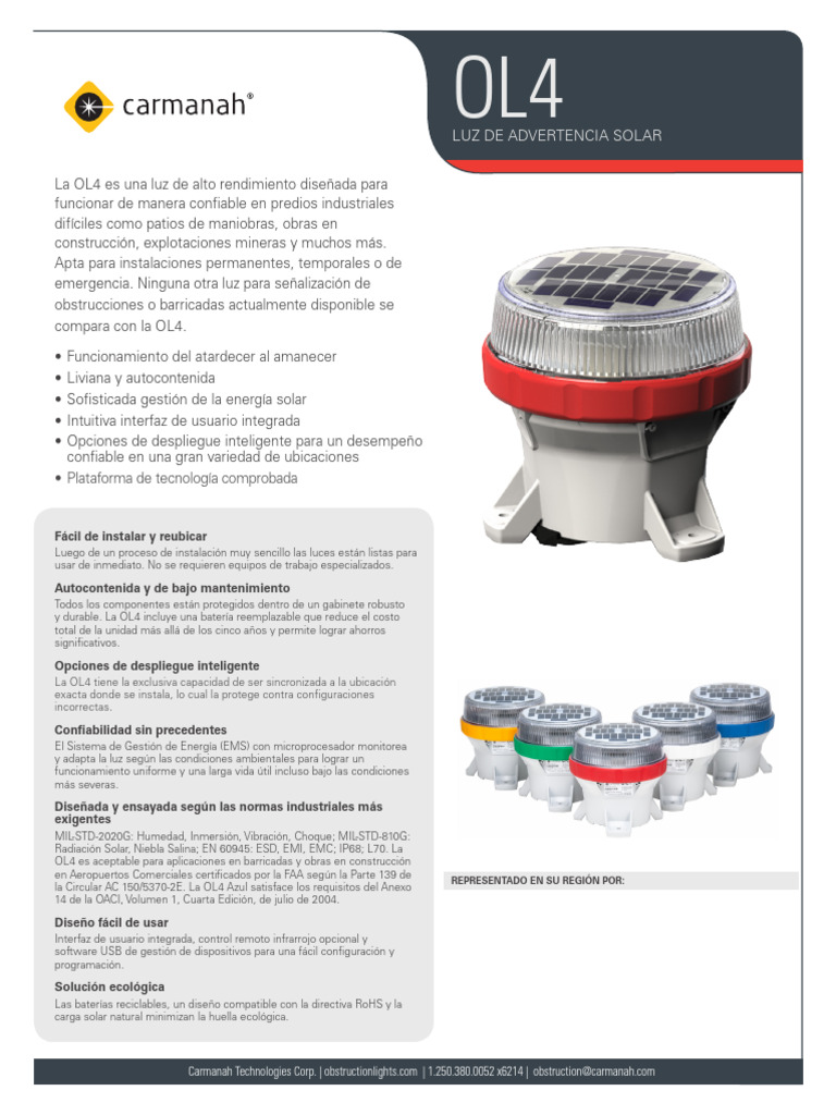 Baliza LED Solar Modelo OL4 Obstruccion Version 2019 | PDF | Diodo ...