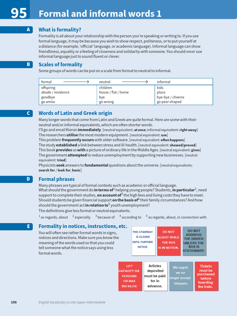 Formal and Informal Words 1: What Is Formality? | PDF | Dictionary | Slang