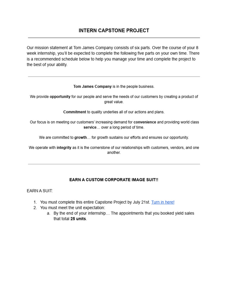 Tom James Intern Capstone Project PDF | PDF | Mindset | Economies