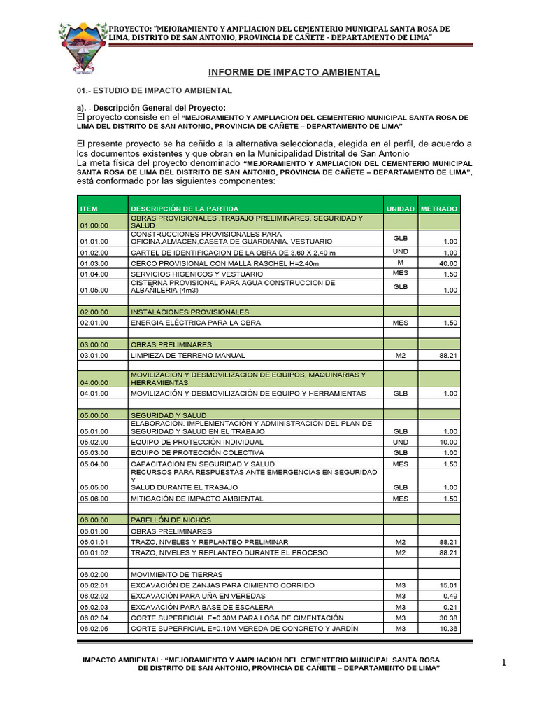 Informe de Impacto Ambiental | PDF | Entorno natural | Paisaje