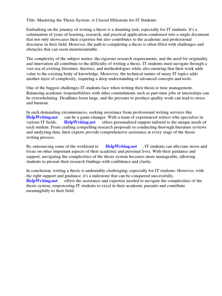 Thesis System Title For It Students | PDF | Thesis