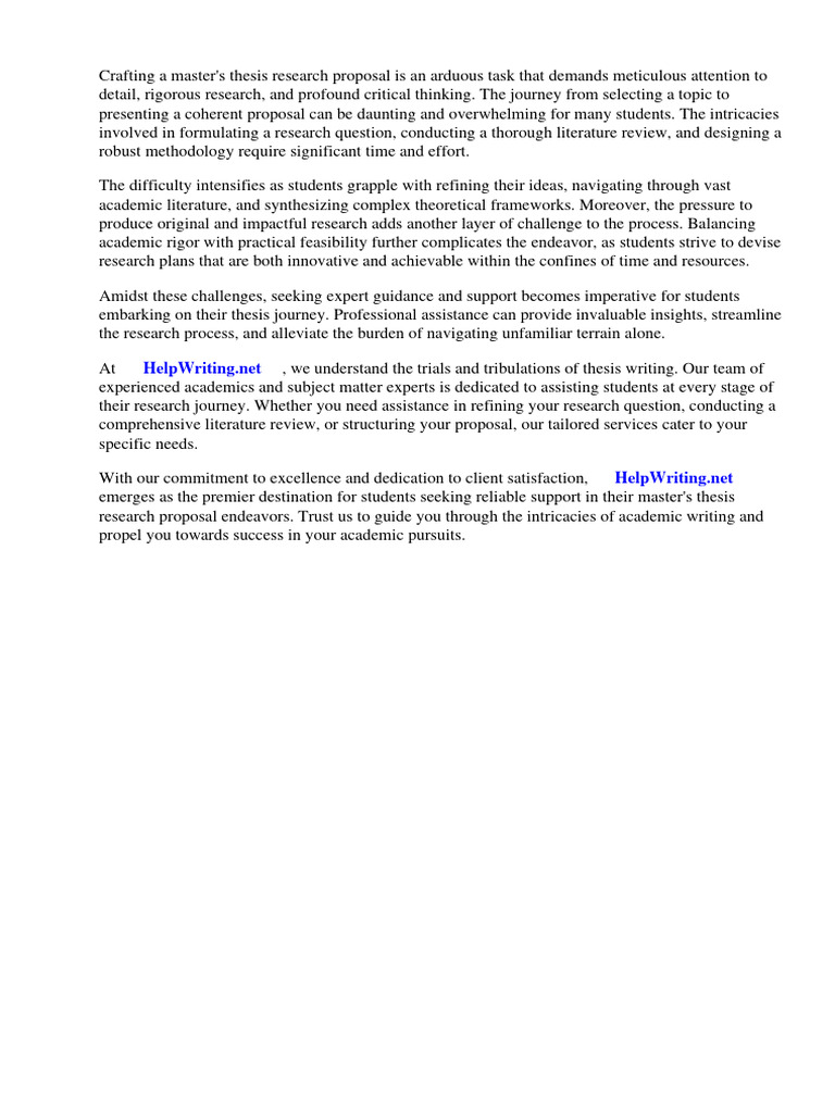 Master's Thesis Proposal Guide | PDF | Thesis | Methodology