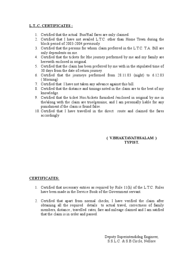 L.T.C. Ta - Bill Certificates | PDF
