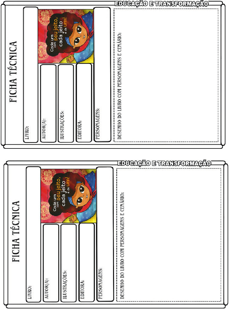 Cada Um Com Seu Jeito Cada Jeito É de Um - ATIVIDADES | PDF