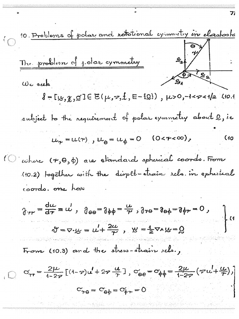 Problems of Polar and Rotational Symmetry in Elastostatics | PDF