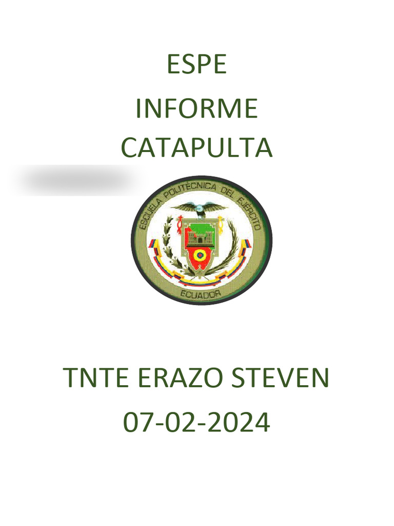 Informe Catapulta | PDF | Diseño | Ingeniería