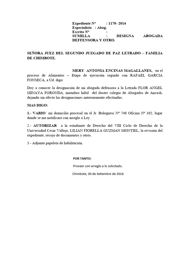 MODELO DE ESCRITO DE APERSONAMIENTO | PDF