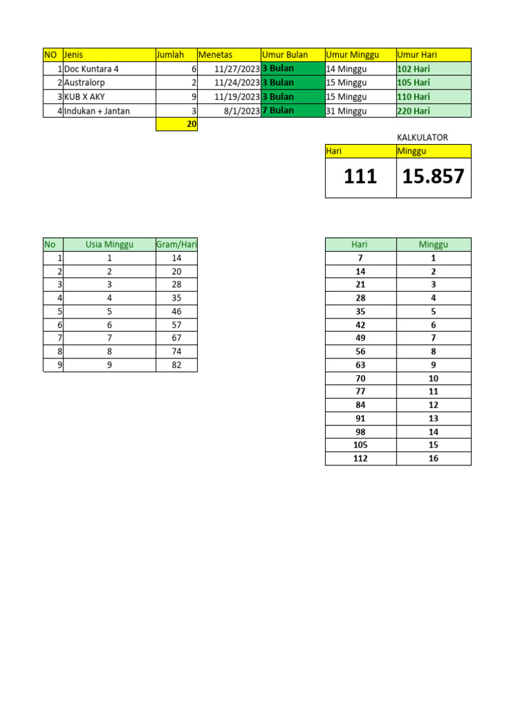 Data Telur Dan Ayam FDM Farm | PDF
