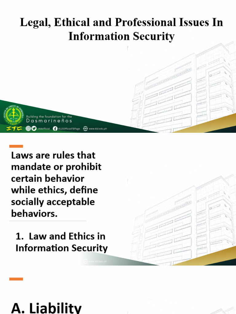 Information Security Legal & Ethical Issues | PDF