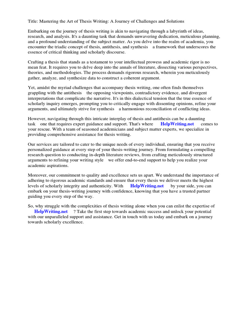 Thesis and Antithesis Synthesis | PDF | Philosophy