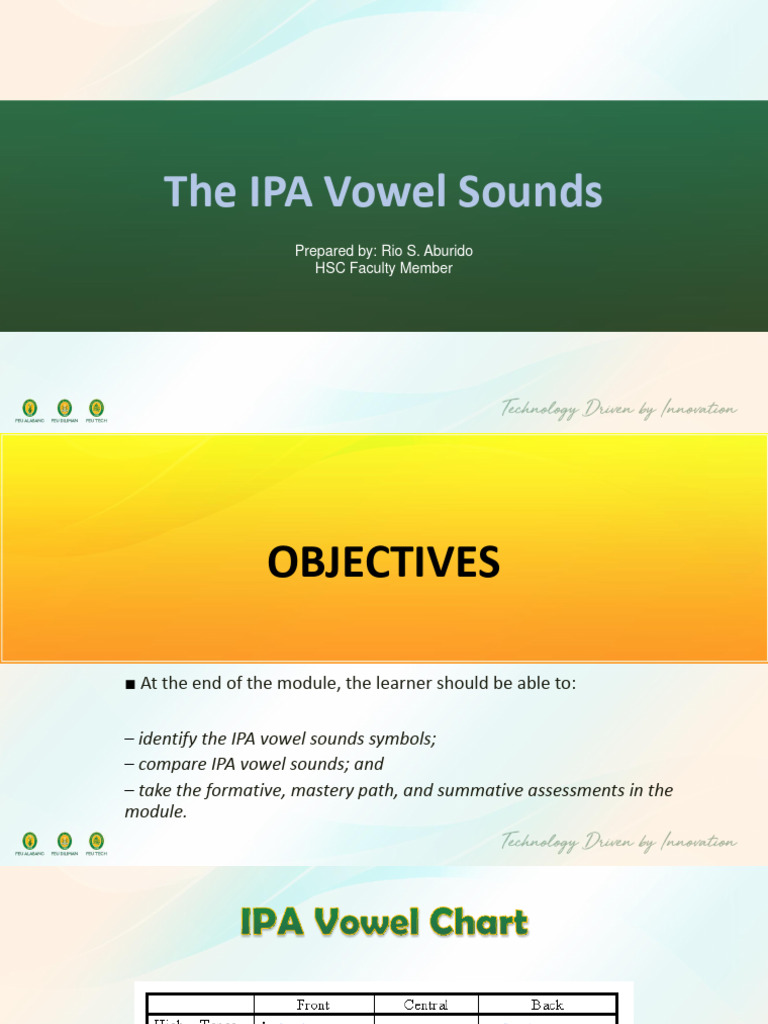 (M4-MAIN) The IPA Vowel Sounds | PDF
