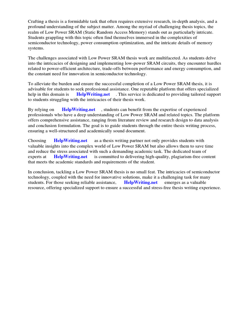 Low Power Sram Thesis | PDF | Computers | Technology & Engineering