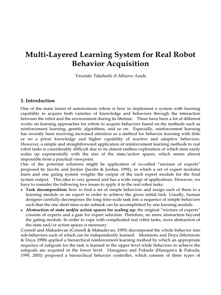 Robot Behavior Learning System | PDF
