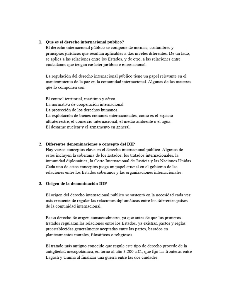 DIP Tarea Número 1 | PDF | Ley internacional | Estado (política)