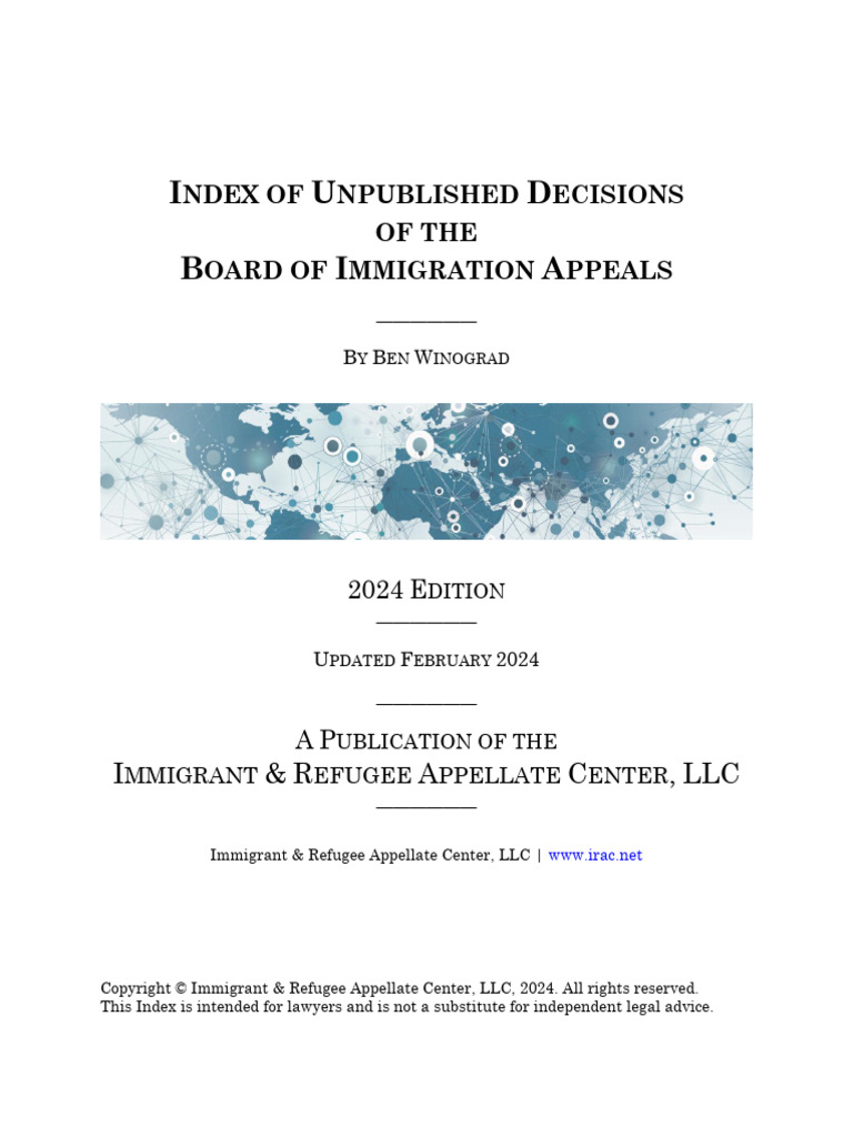 Index of Unpublished Decisions of The Board of Immigration Appeals (February 2024) | PDF ...