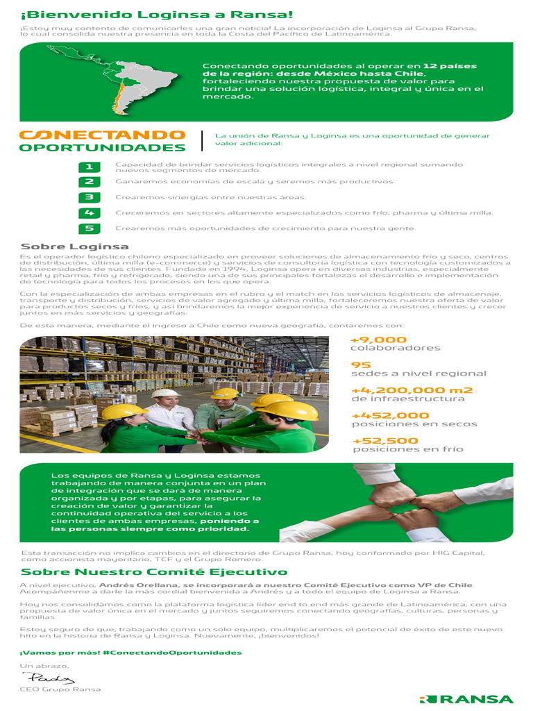 ¡Bienvenido Loginsa Al Grupo Ransa! | PDF | Logística | Negocios económicos