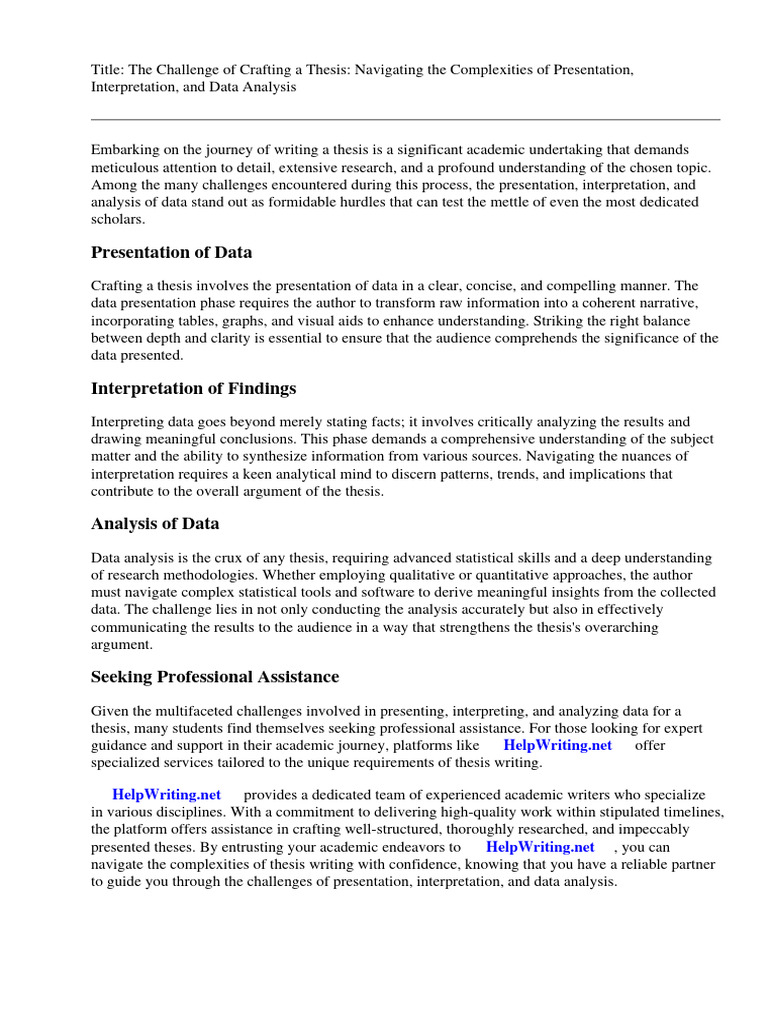 Thesis Presentation Interpretation and Analysis of Data | PDF | Data Analysis | Analysis