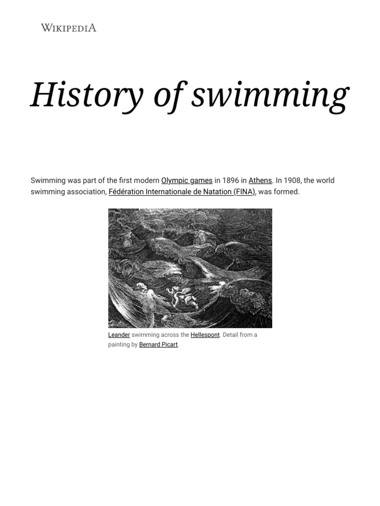 History of Swimming PDF | PDF | Swimming (Sport) | Water Sports