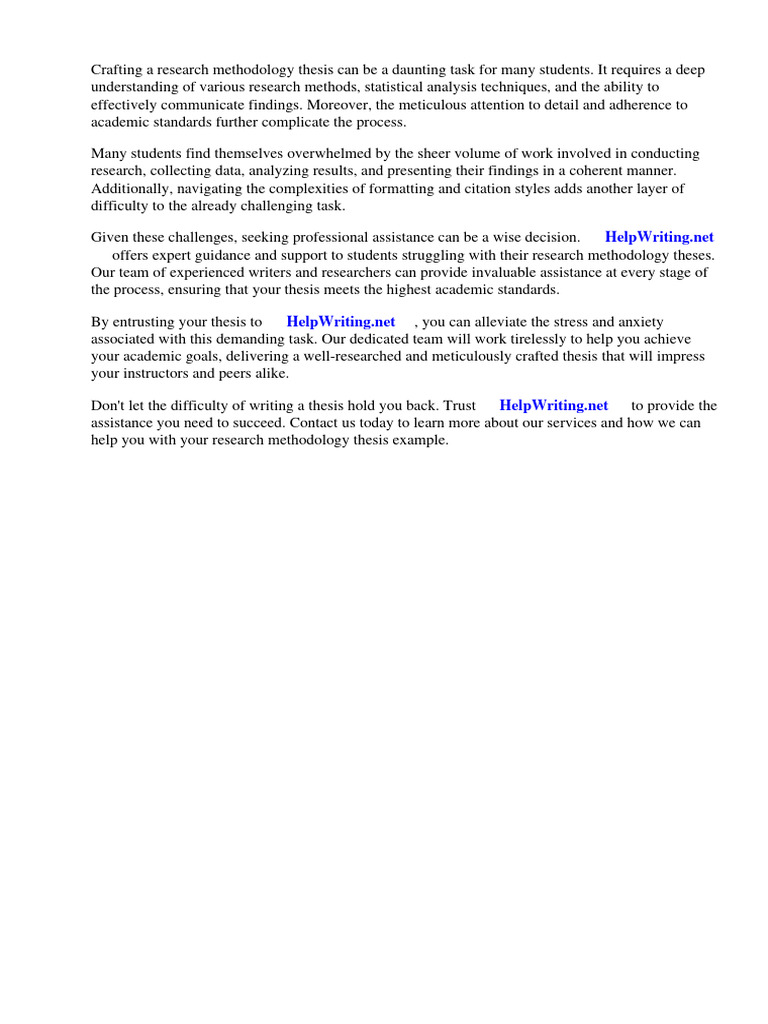 Research Methodology Thesis Example | PDF | Methodology | Thesis Research Methodology Thesis Example | PDF | Methodology | Thesis