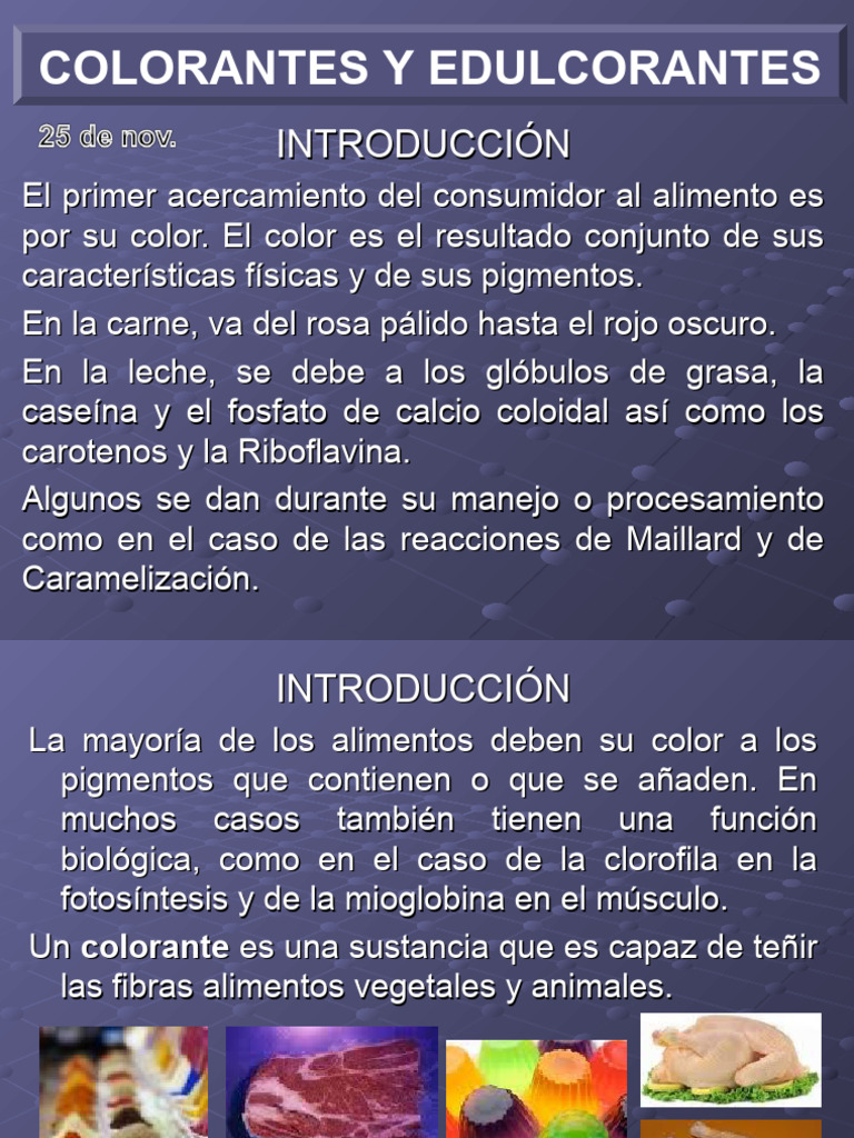 6 Colorantes y Edulcorante | PDF | Carotenoide | Comida y bebida