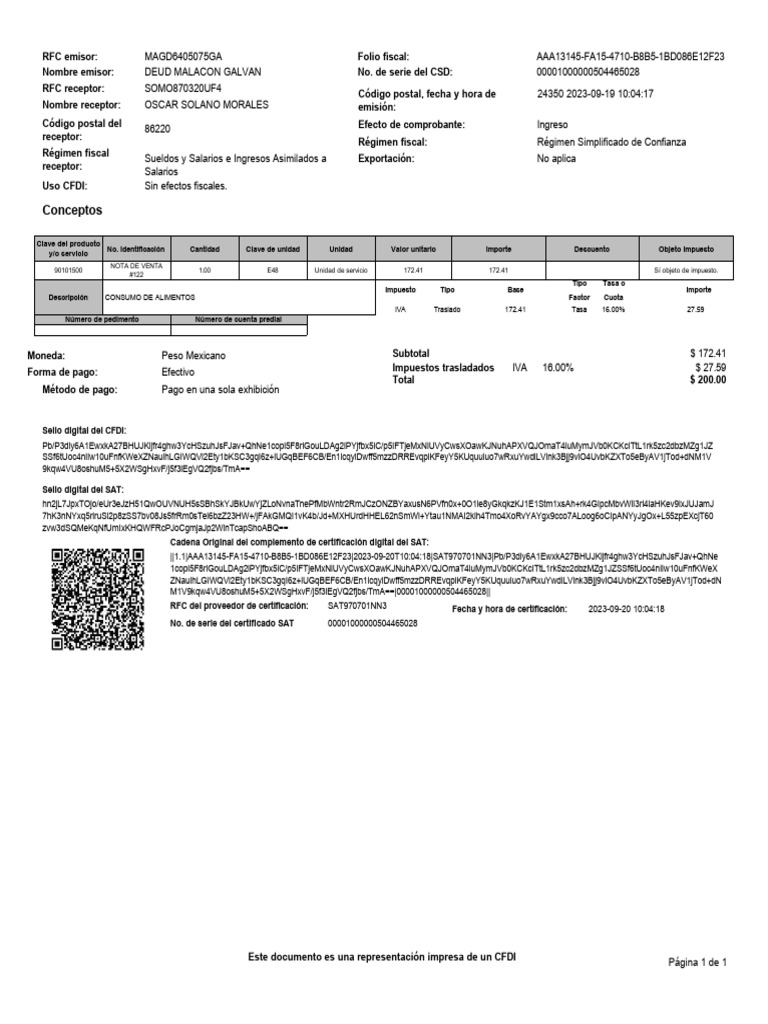 Factura Sat Editable | PDF