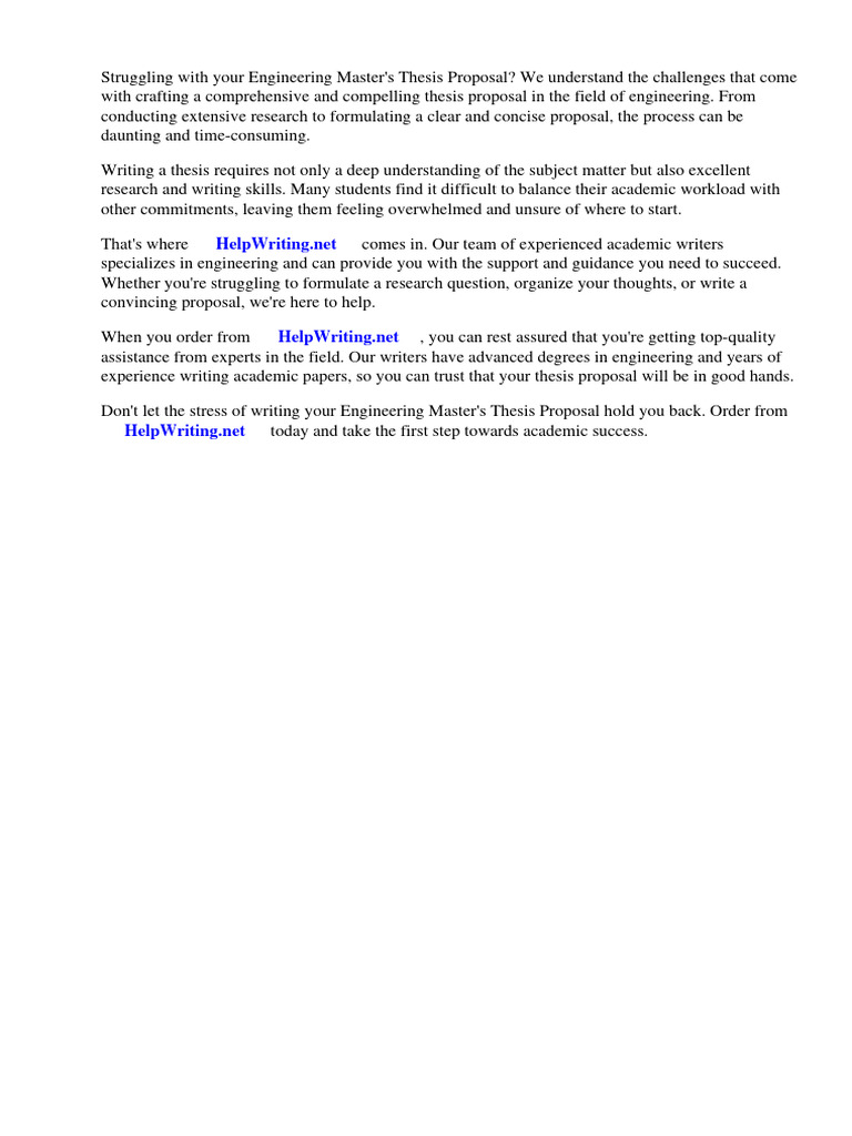 Engineering Master's Thesis Proposal Help | PDF | Thesis | Knowledge