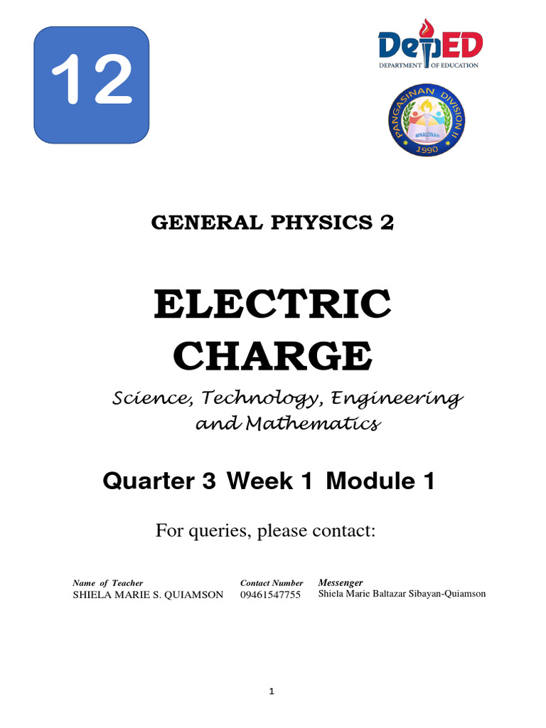 General-Physics-2 Q3 M1 Electric-Charge | PDF | Electric Charge | Electron