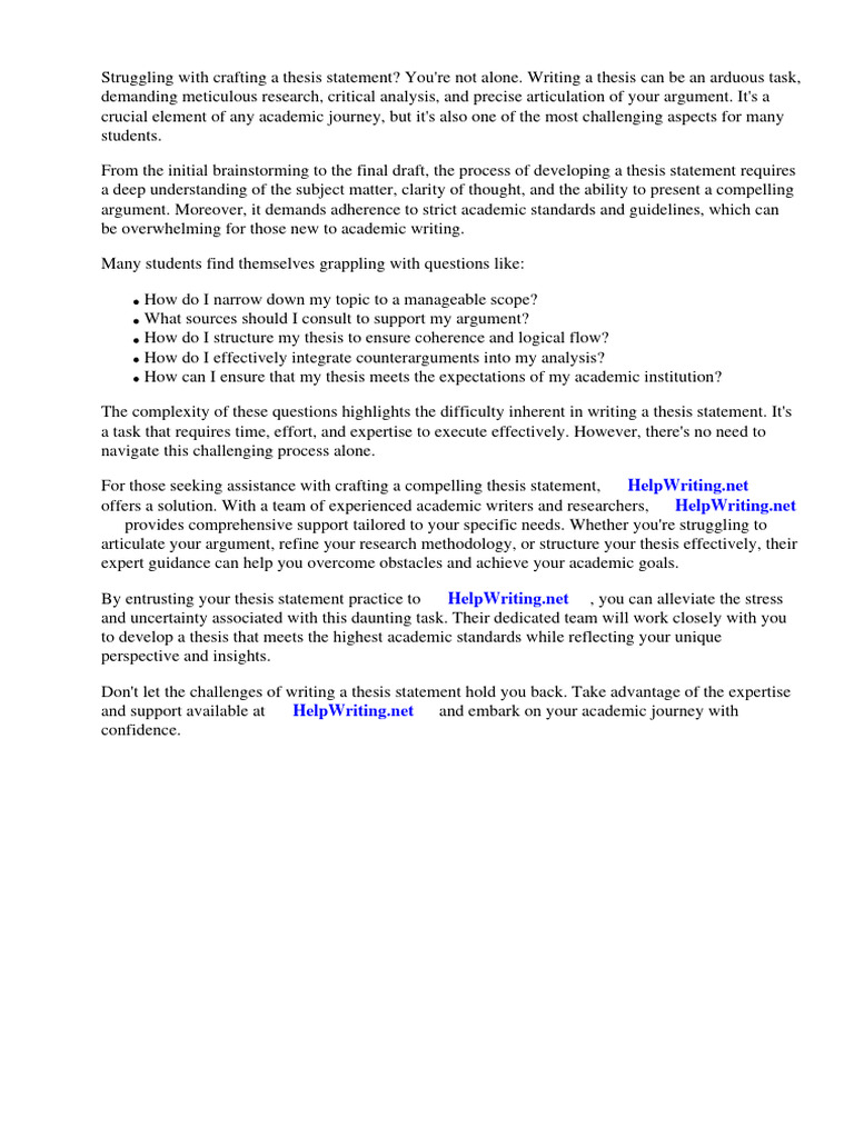 Writing Thesis Statement Practice | PDF | Essays | Thesis