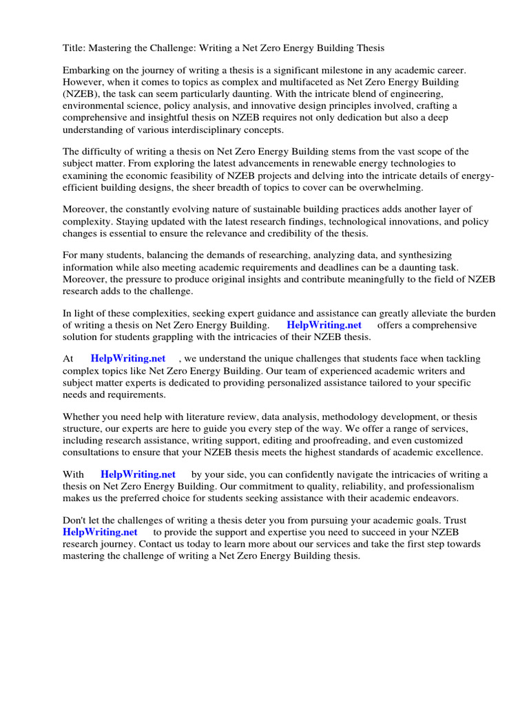 Net Zero Energy Building Thesis Pdf Solar Energy Efficient Energy Use