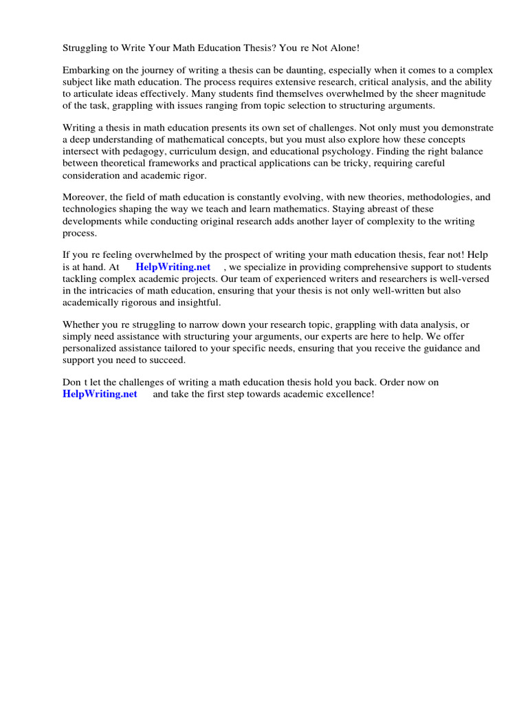 Math Education Thesis Topics | PDF | Mathematics | Thesis