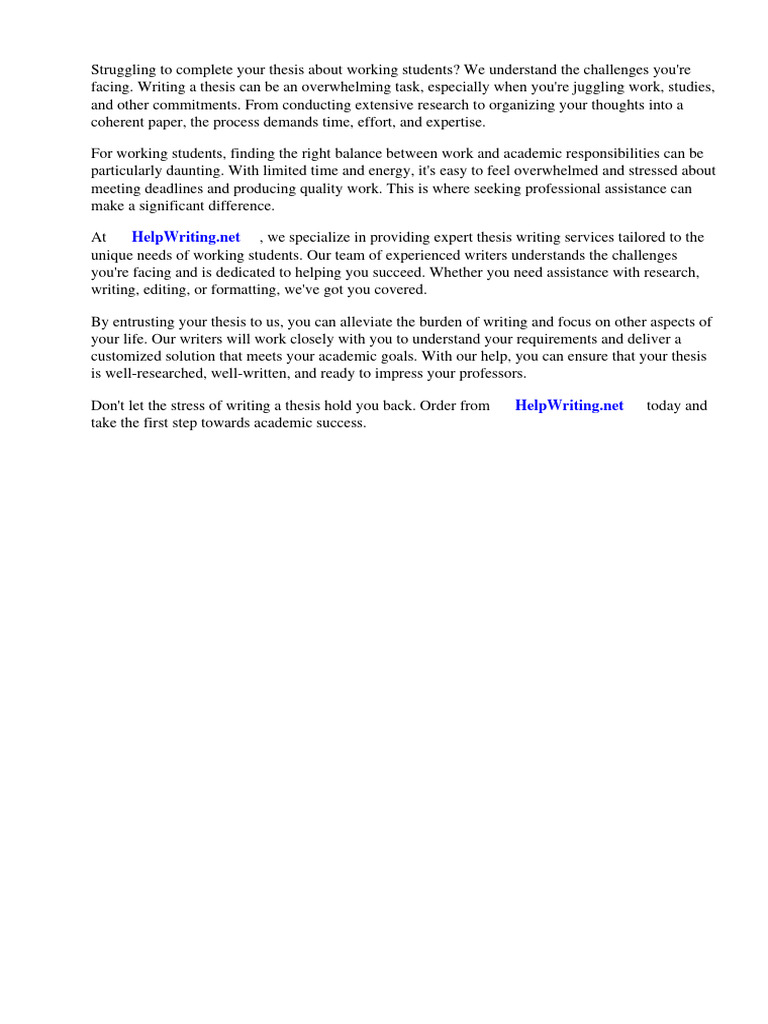 Halimbawa Ng Thesis Tungkol Sa Working Students | PDF