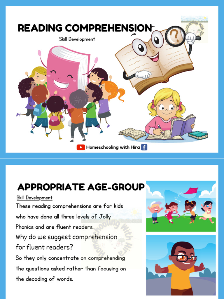 Reading Comprehension Skills English Presentation in Colorful Cartoon ...