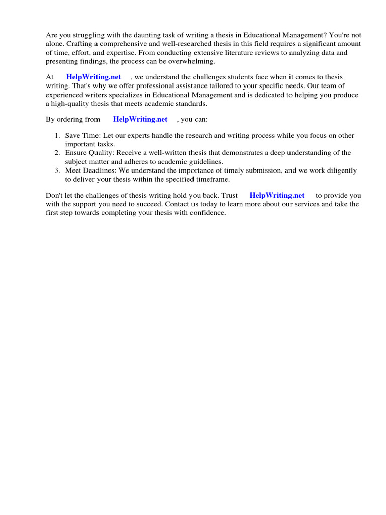 Sample Thesis in Educational Management | PDF | Thesis | World Wide Web