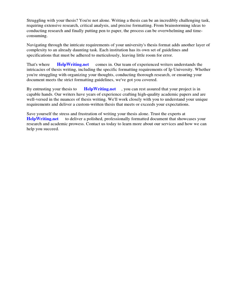 Ip University Thesis Format | PDF | Thesis