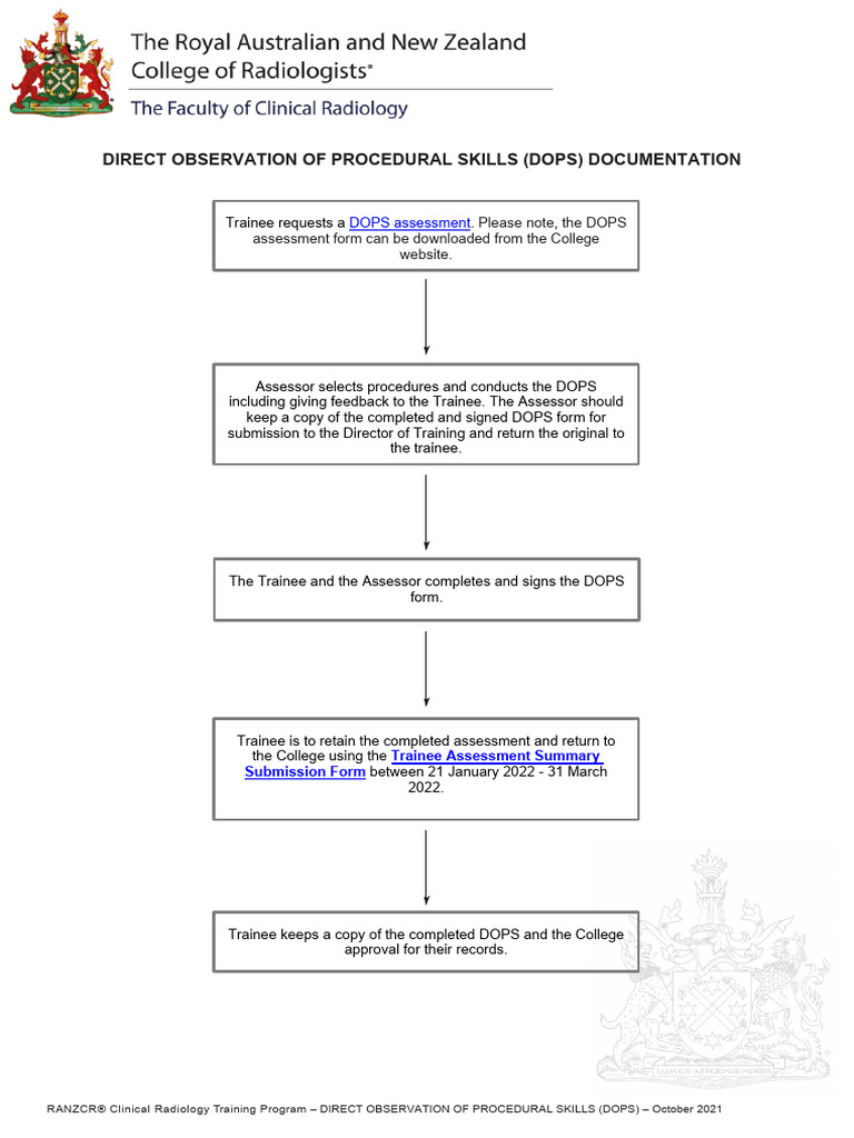 Direct Observation of Procedural Skills DOPs Instructions | PDF ...