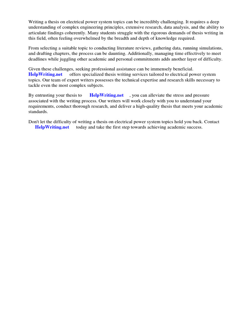 Thesis Help for Electrical Engineering | PDF | Power Electronics | Electricity
