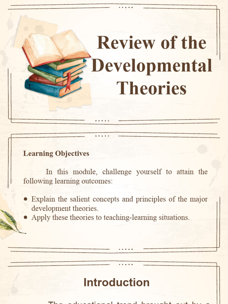 Overview of Major Developmental Theories | PDF | Id | Cognitive Development